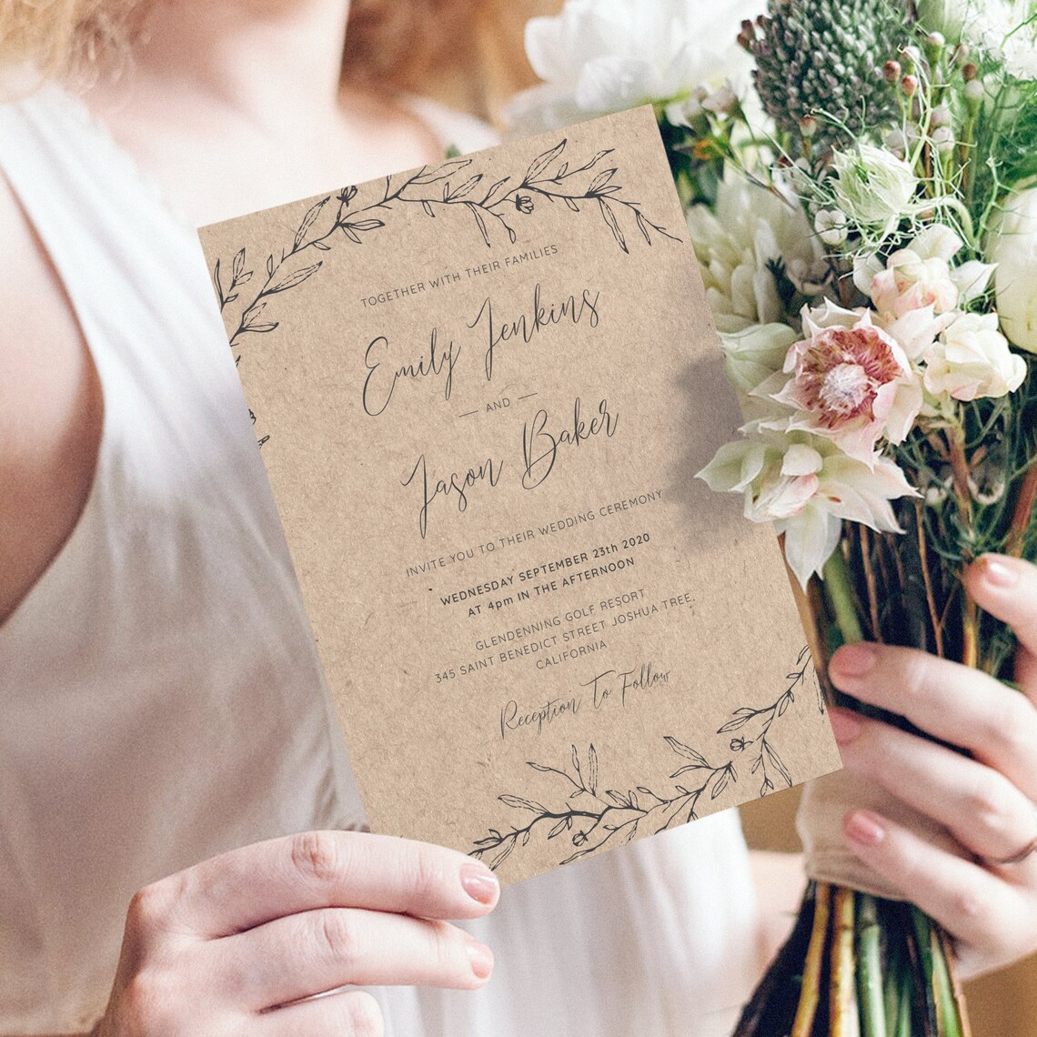 Wedding Invite Vintage Rustic Wedding Invitation Printable - Etsy