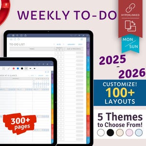 Digital Weekly To-do Planner for Goodnotes, Notability, Weekly ...