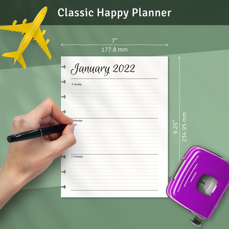 Happy Planner Horizontal Weekly Layout Printable Week on Two - Etsy