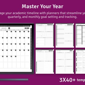 2024 2025 BOOX Note Air Student Planner Hyperlinked Digital Planner ...