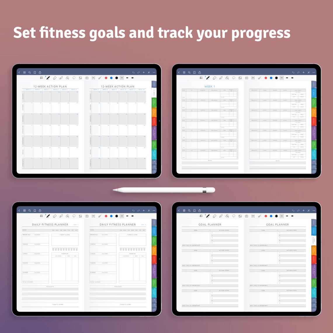 Digital Workout Planner for Goodnotes Notability Workout | Etsy