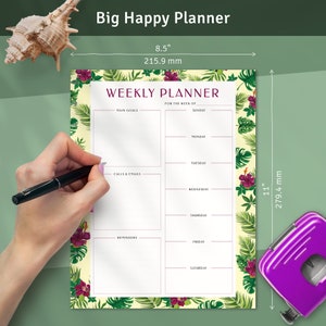 Week on One Page Printable Template for Happy Planner Classic / Big ...