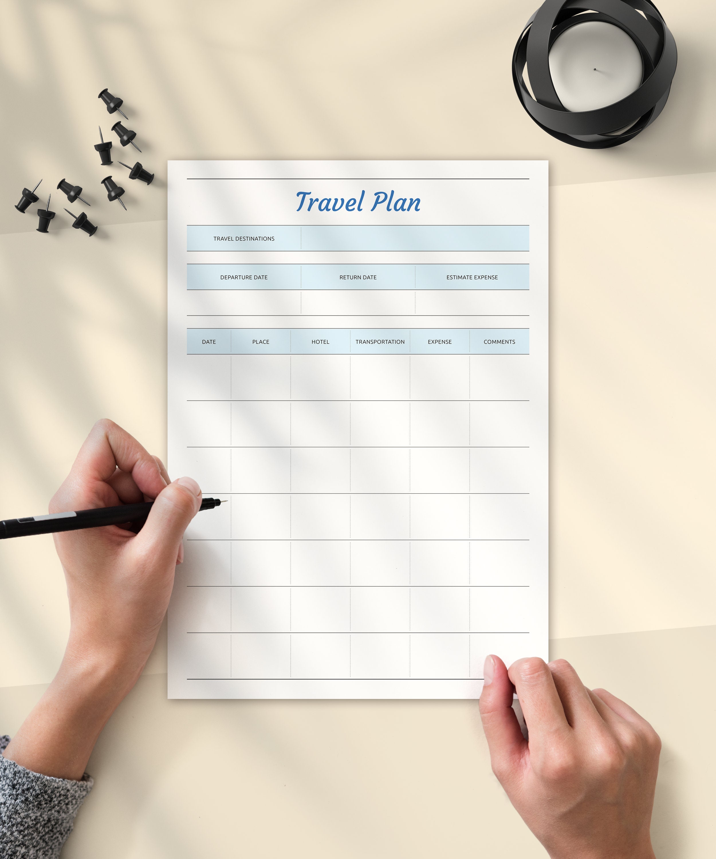 Printable Travel Planner Template: Trip Itinerary (a4/a5/letter/half ...