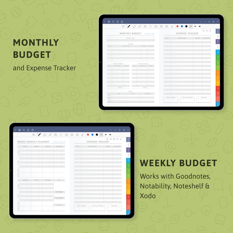 Weekly Digital Planner for Goodnotes Notability Weekly | Etsy