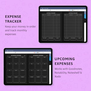 Expense & Bill Digital Tracker for Goodnotes, Notability, Budget ...