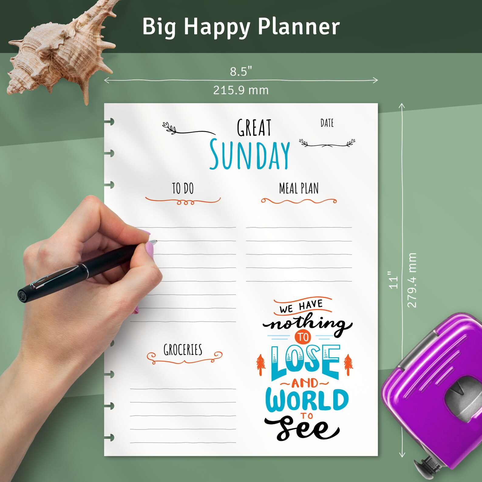 Happy Planner Daily Pages Printable Day Organize Inserts for - Etsy