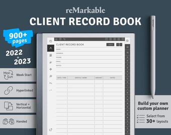 Remarkable 2 Client Record - Etsy