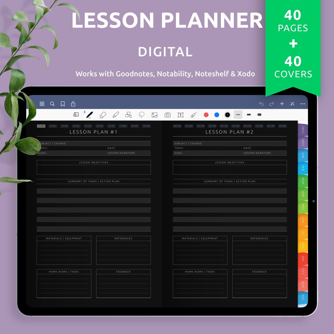 Digital Lesson Planner for Goodnotes, Notability, Teacher Academic ...