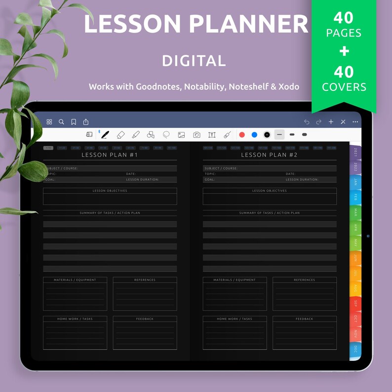 Digital Lesson Planner for Goodnotes Notability Teacher | Etsy