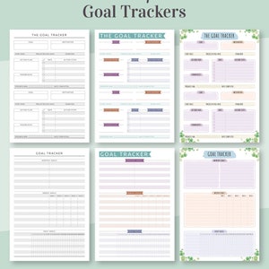 Goal Tracker Kit, Collection 30 in 1 Printable Goal Tracking Templates ...