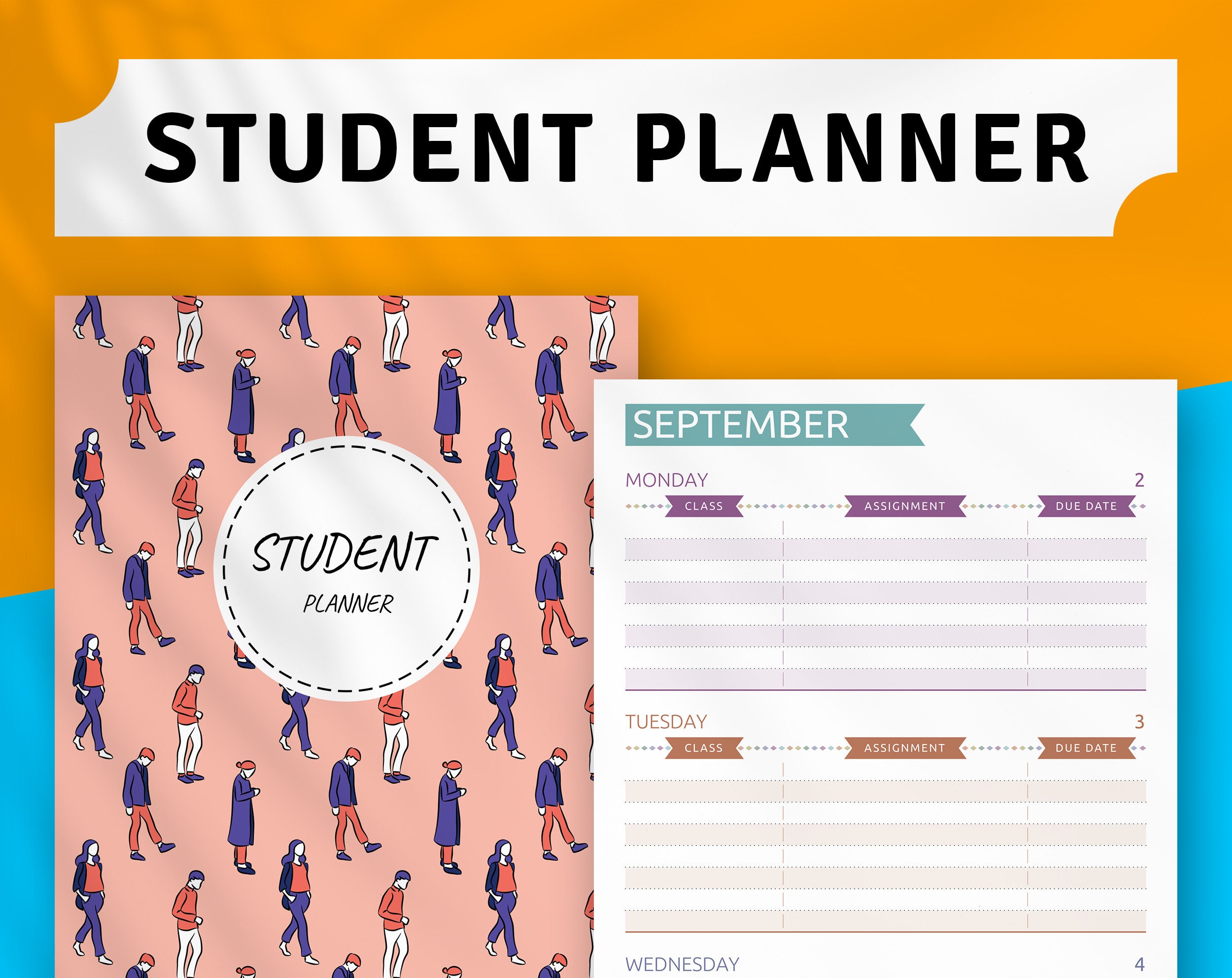 Printable College Student Planner Academic Study Planner - Etsy