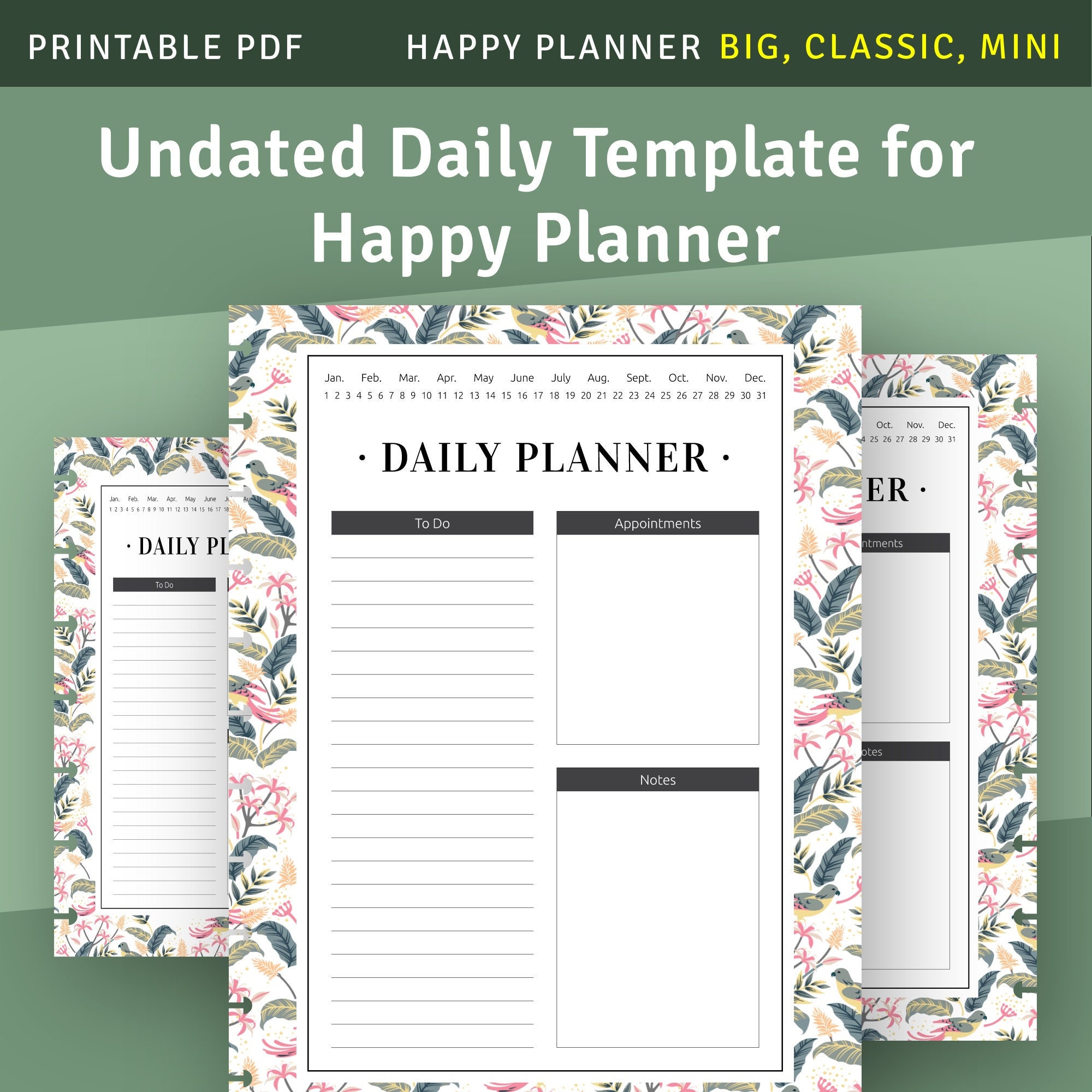 Daily Happy Planner With To-do List Printable Insert Happy | Etsy