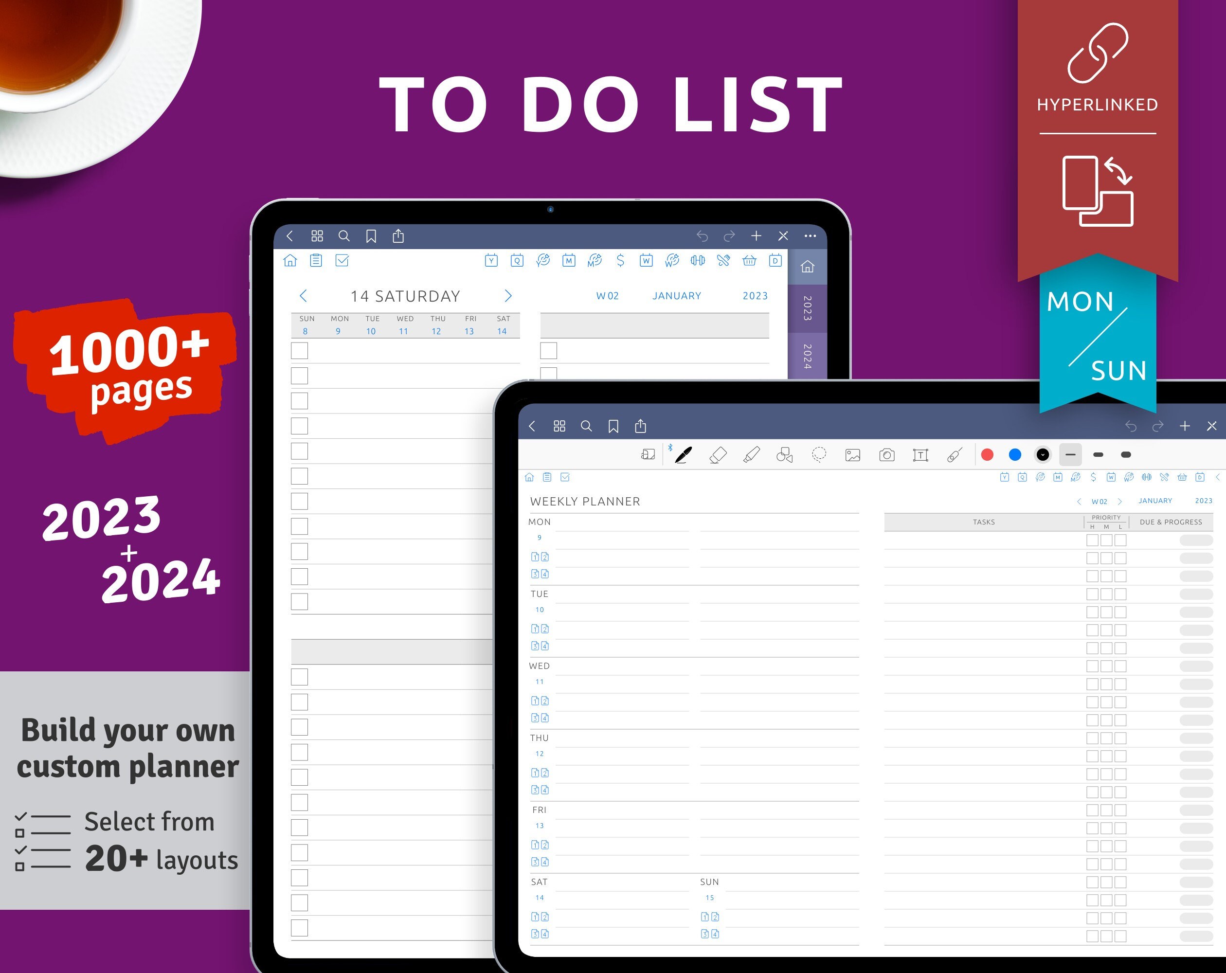 Daily To-do Digital Planner for Goodnotes Notability Daily - Etsy