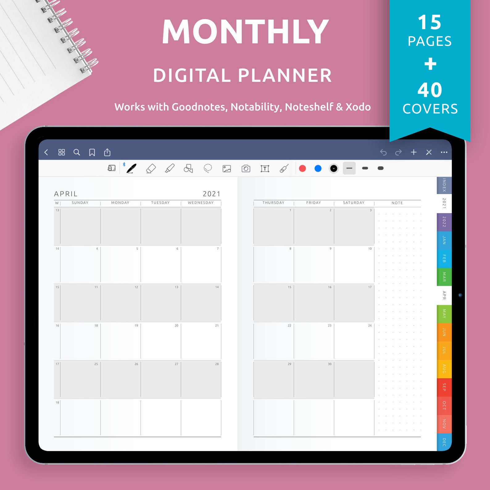 Calendar Template For Goodnotes