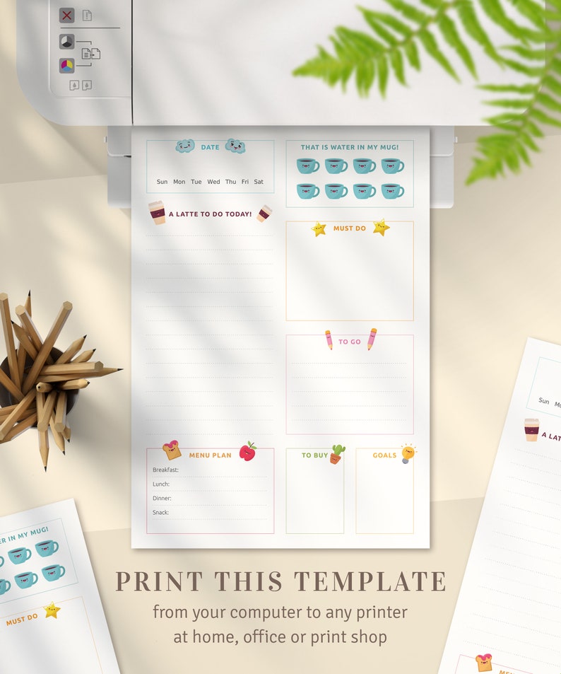 Cute Daily Planner With to Do List Daily Agenda Template - Etsy