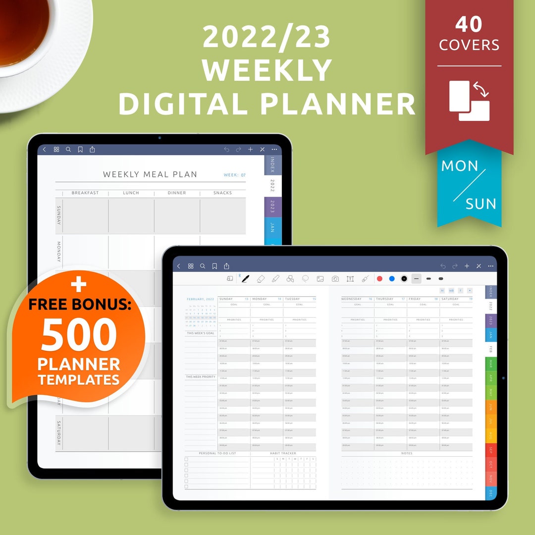 Weekly Digital Planner for Goodnotes, Notability, Weekly Organizer ...