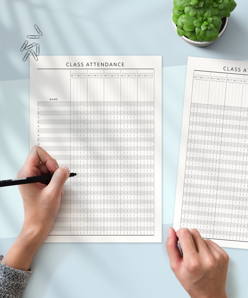 Class Attendance & Seating Chart Template, Teacher Planner (PDF) - Etsy