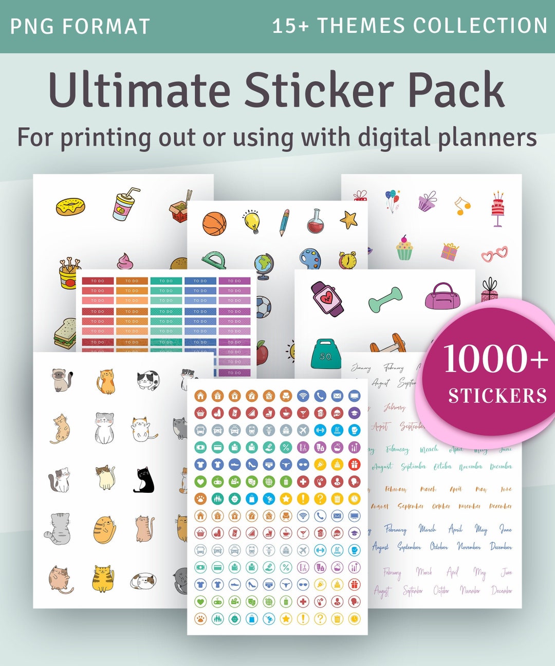 Ultimate Planner Stickers Kit for Printable Planners, Digital Stickers ...