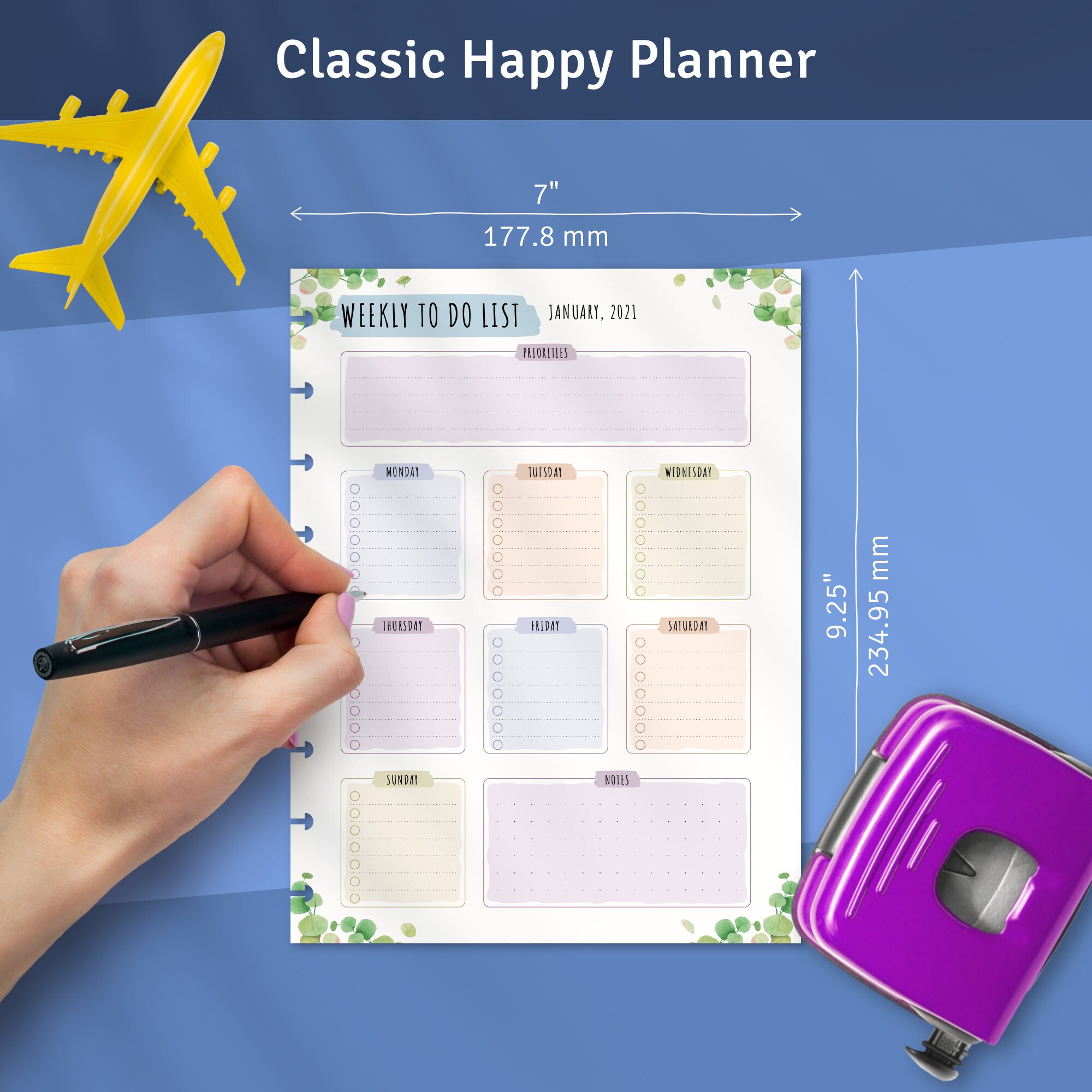 Cute Weekly to Do List Template for Happy Planner Classic / - Etsy