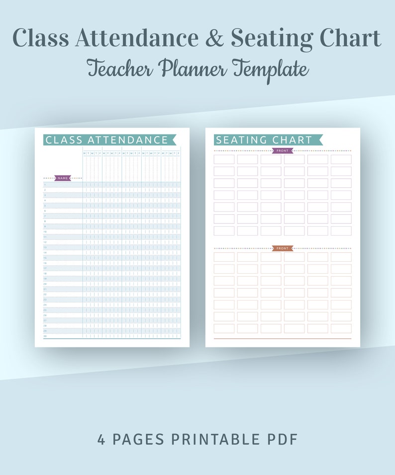 Student Attendance Sheet & Seating Chart Template Teacher - Etsy