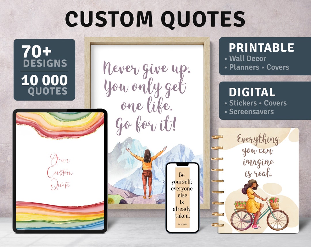 Custom Quotes Printable Bundle: 10000+ Designs (digital Download) - Etsy