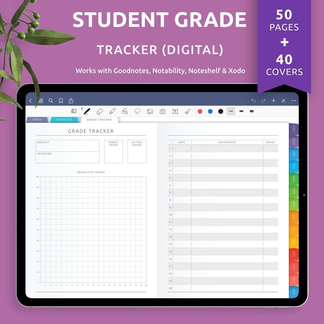 Digital Student Grade Tracker for Goodnotes, Notability, Digital ...