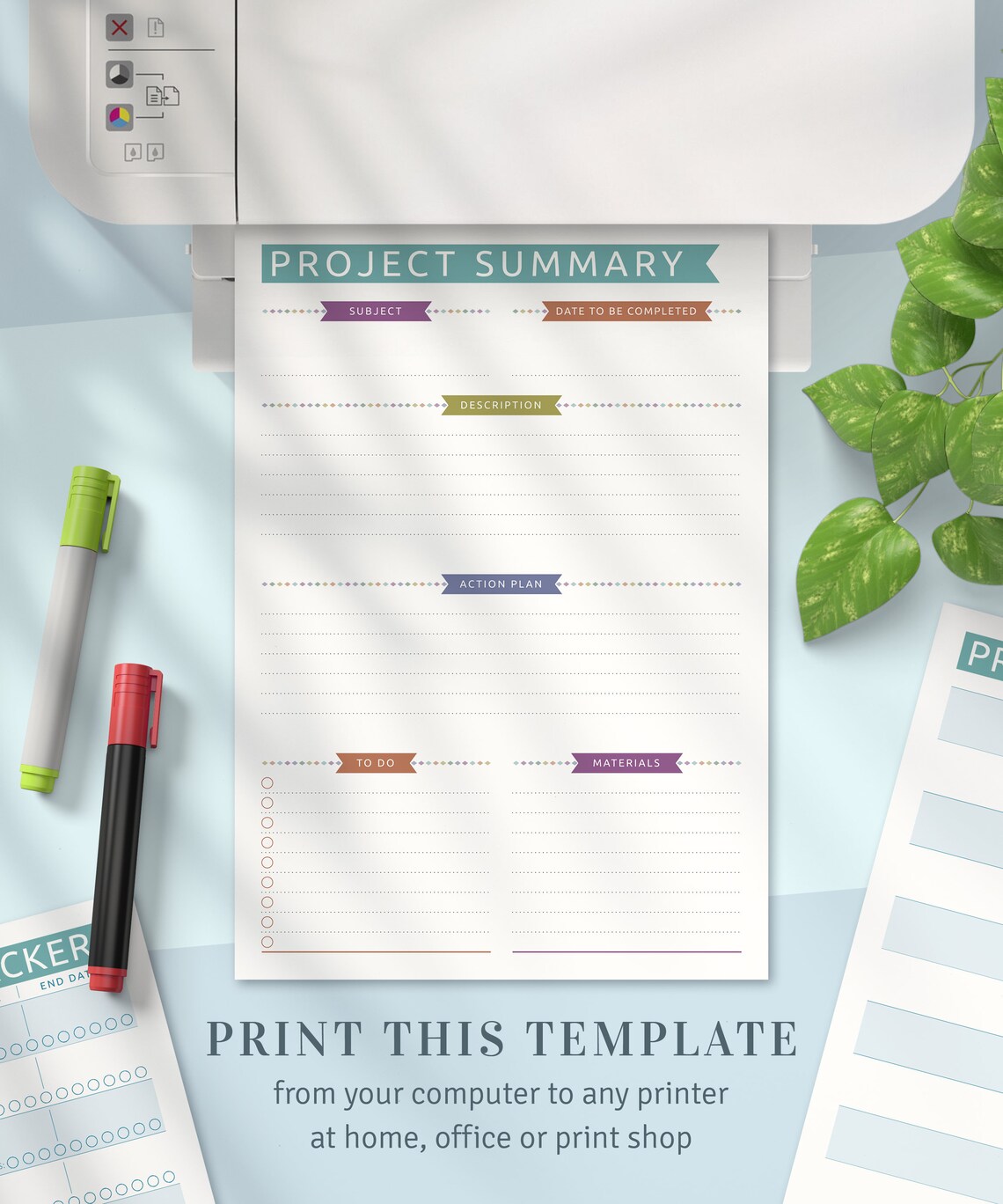 Student Project Planner Printable, Task Tracker (PDF) - Etsy