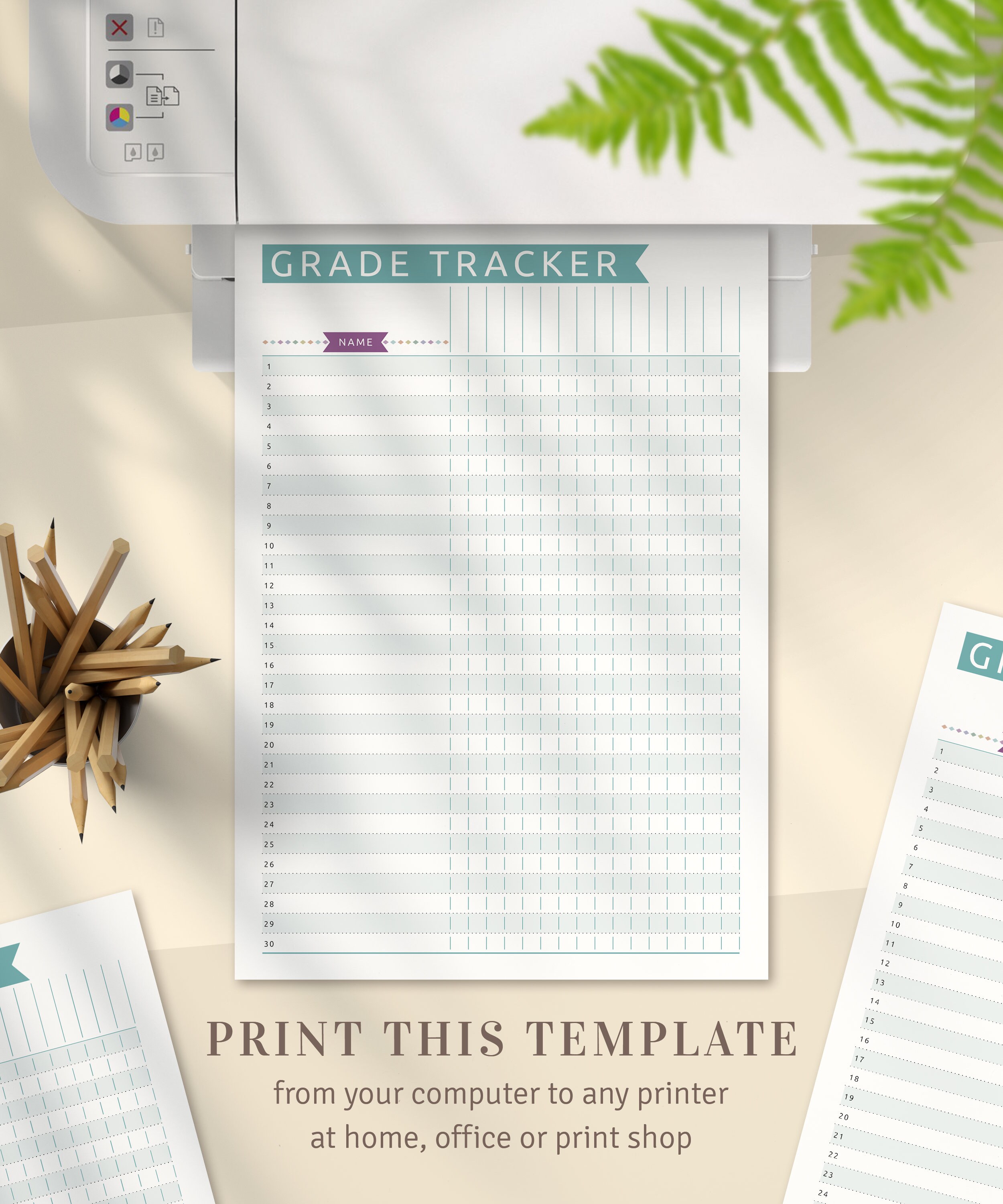 Printable Grade Tracker Template, Teacher Planner (PDF) - Etsy