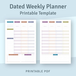 Dated Weekly Planner 2024, Printable Agenda Template (PDF) - Etsy