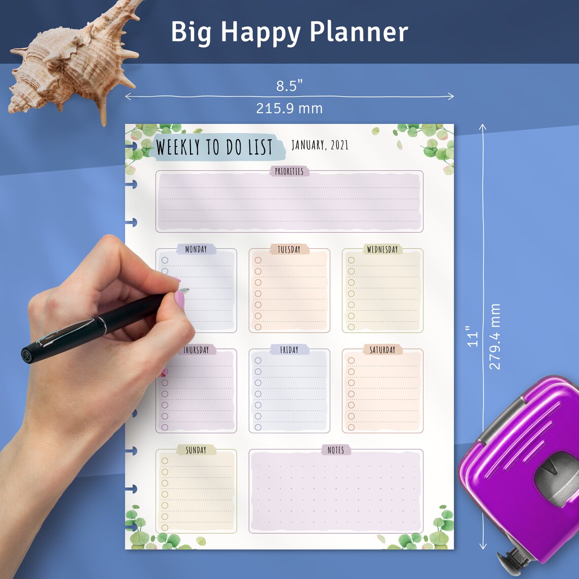 Cute Weekly to Do List Template for Happy Planner Classic / - Etsy