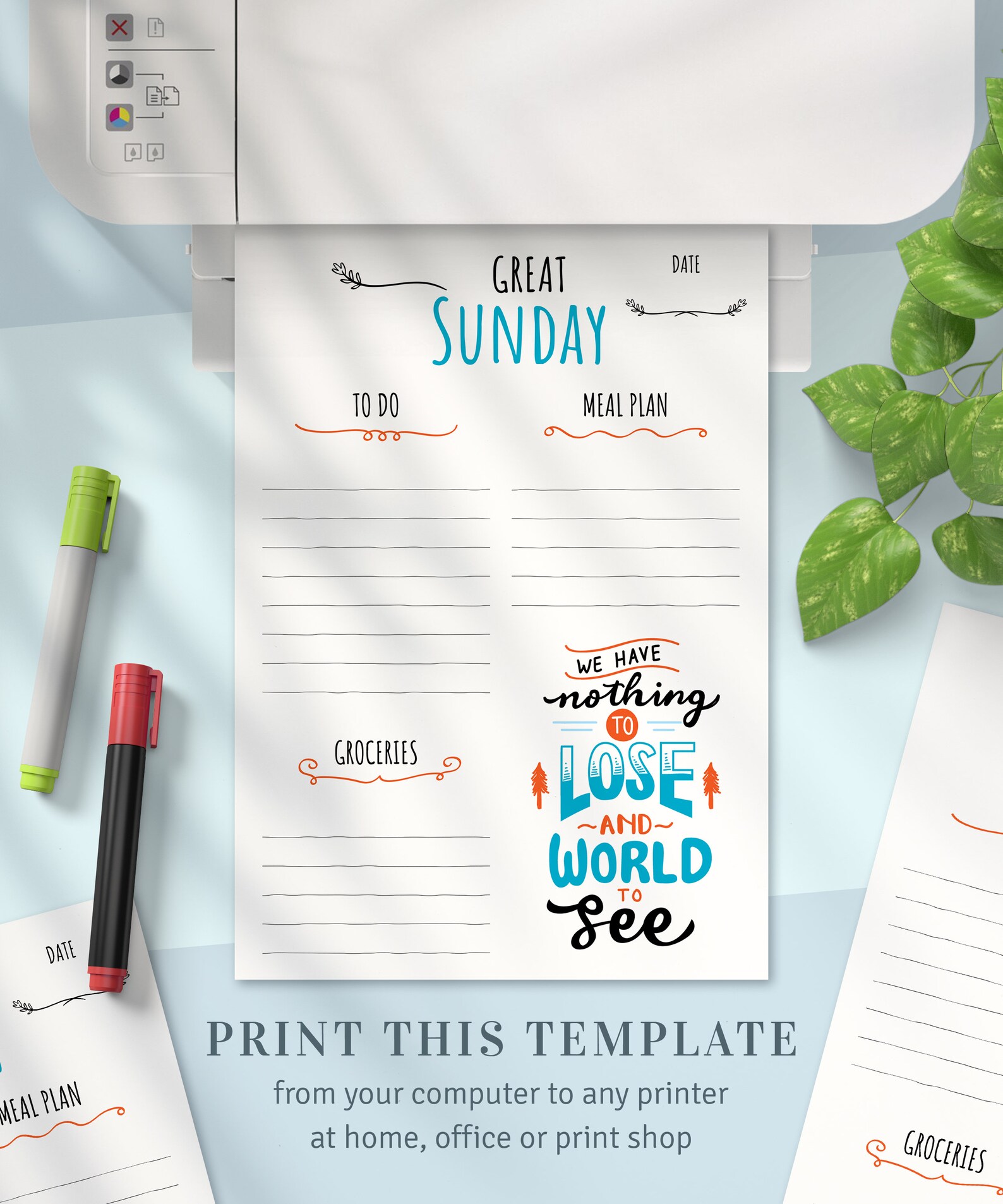 Weekly Planner With Inspirational Quotes for Each Day 7 Days - Etsy