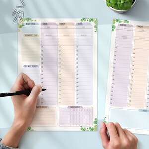 Floral Undated Weekly Planner Template, Printable Agenda (digital ...