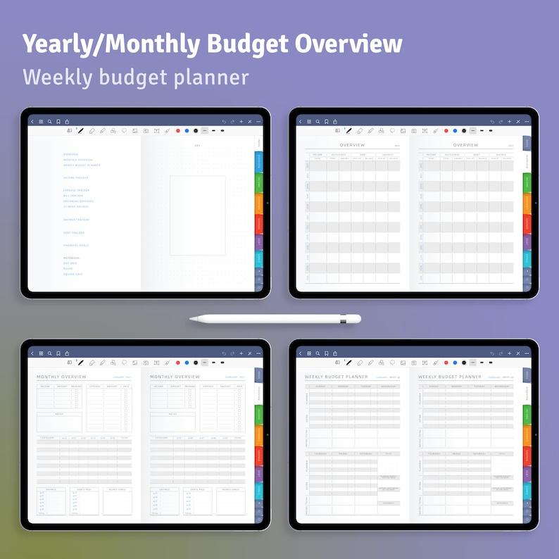 Digital Budget Planner for Goodnotes Notability Finance | Etsy