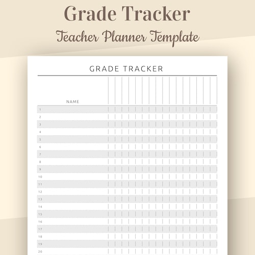 Printable Class Record Gradebook Template Teacher Grade - Etsy