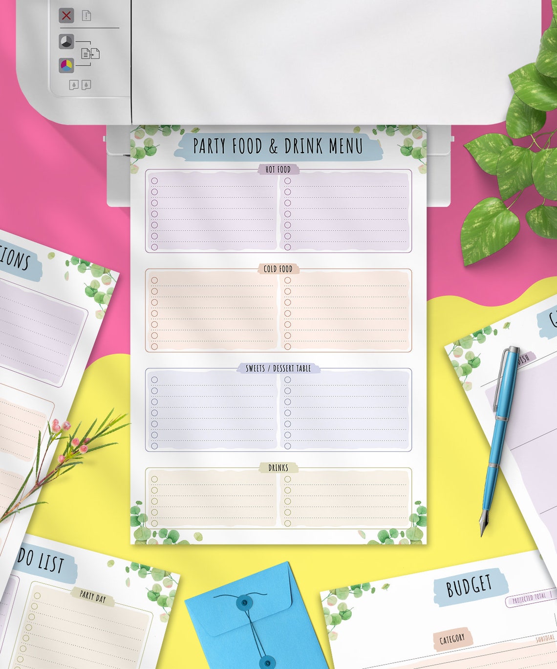 Printable Party Planner Event Planner Kit Party Menu Guest - Etsy