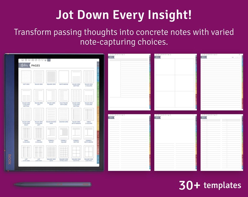 2026 + 2027 Onyx BOOX Planner: Ultimate Hyperlinked Digital Template ...