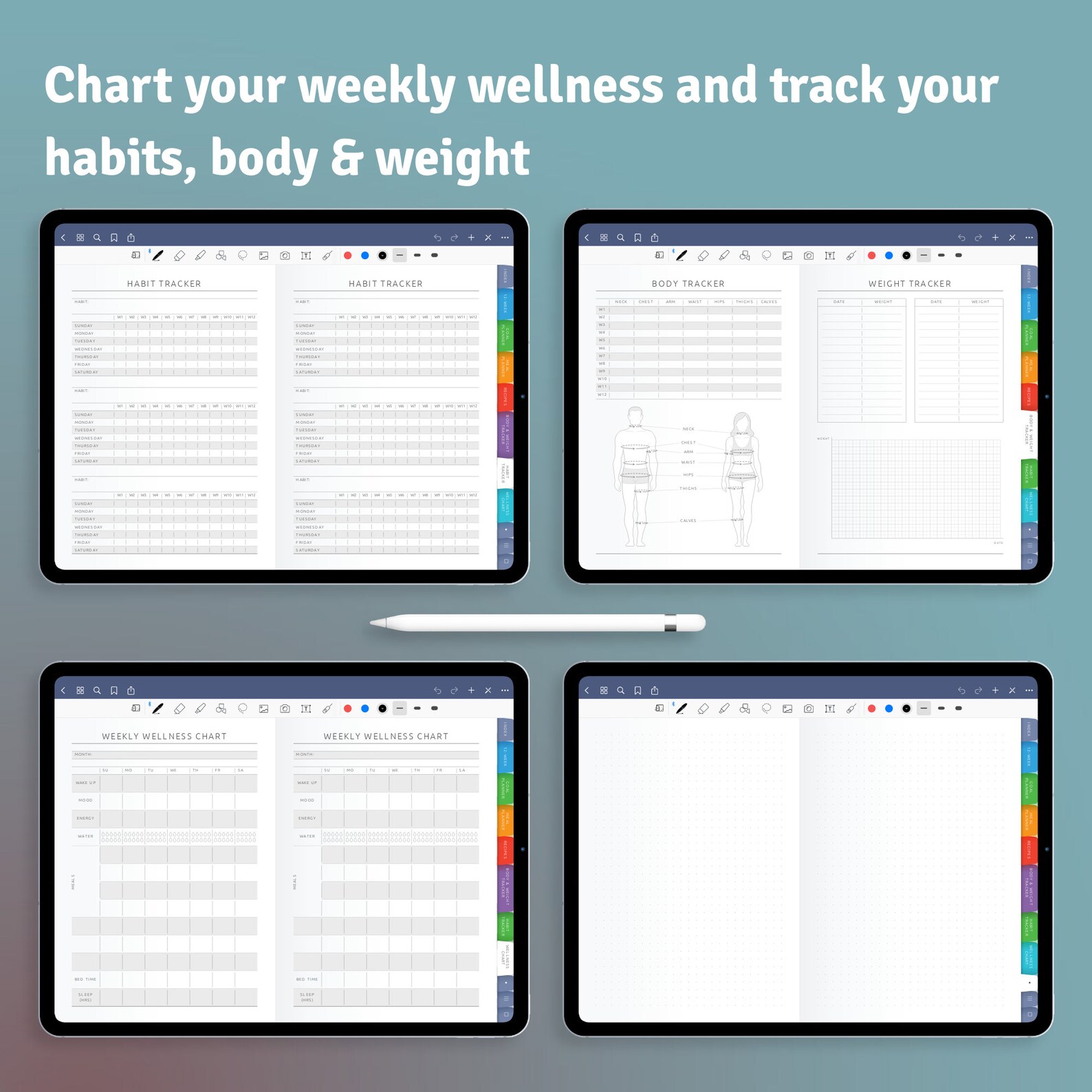Digital Workout Planner for Goodnotes Notability Workout - Etsy