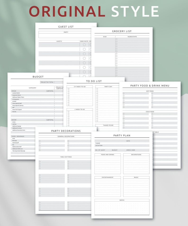 Party Planner Event Planner Kit Party Organizer Party - Etsy