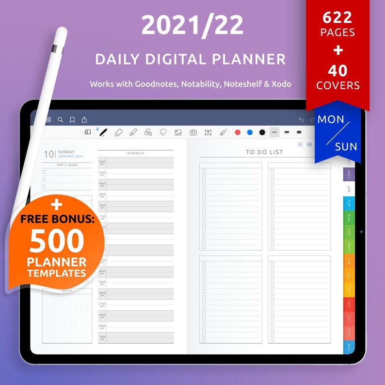 Daily Digital Planner For Goodnotes Notability Daily Etsy Daily Digital Planner For Goodnotes Notability Daily Etsy