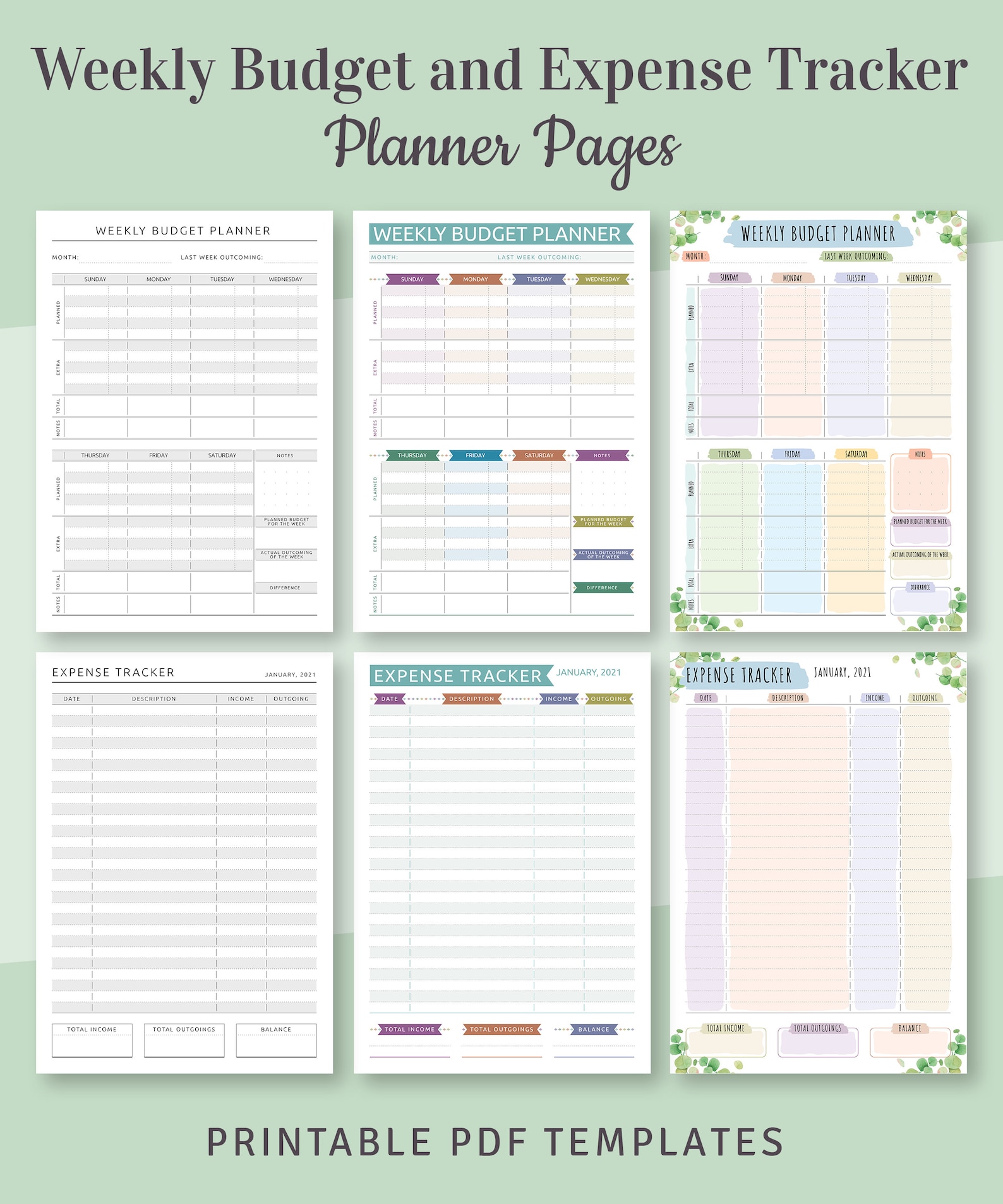 Printable Budget Planner Kit, 90-page Template Bundle (PDF) - Etsy