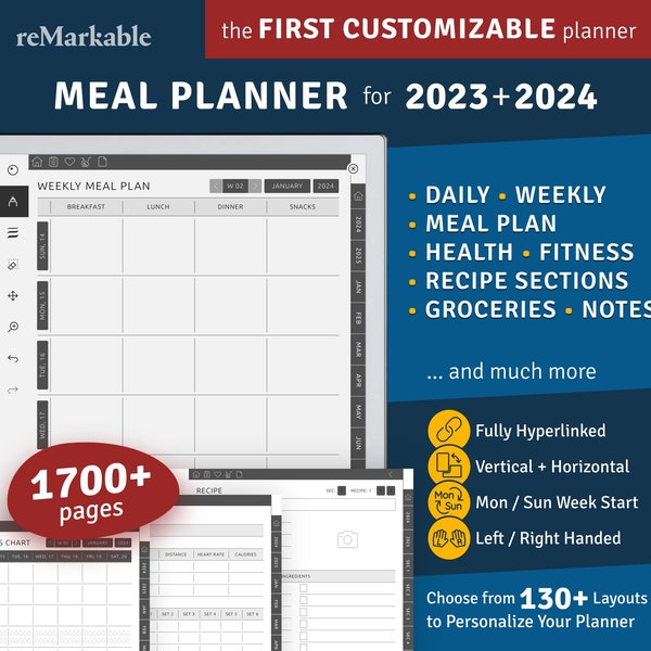 Meal Planner Journal - Etsy