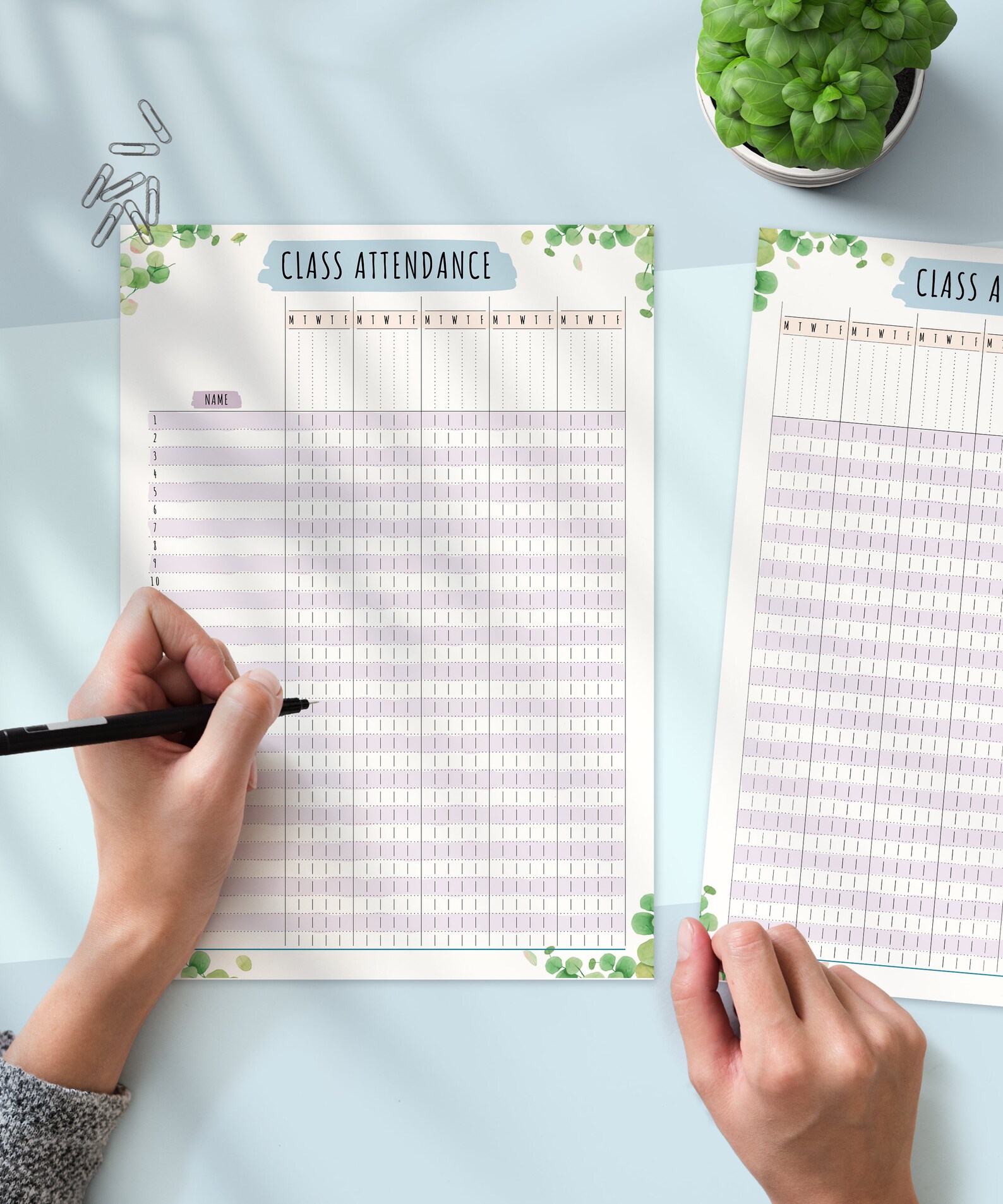 Student Attendance Sheet & Seating Chart Template, Teacher Organizer ...