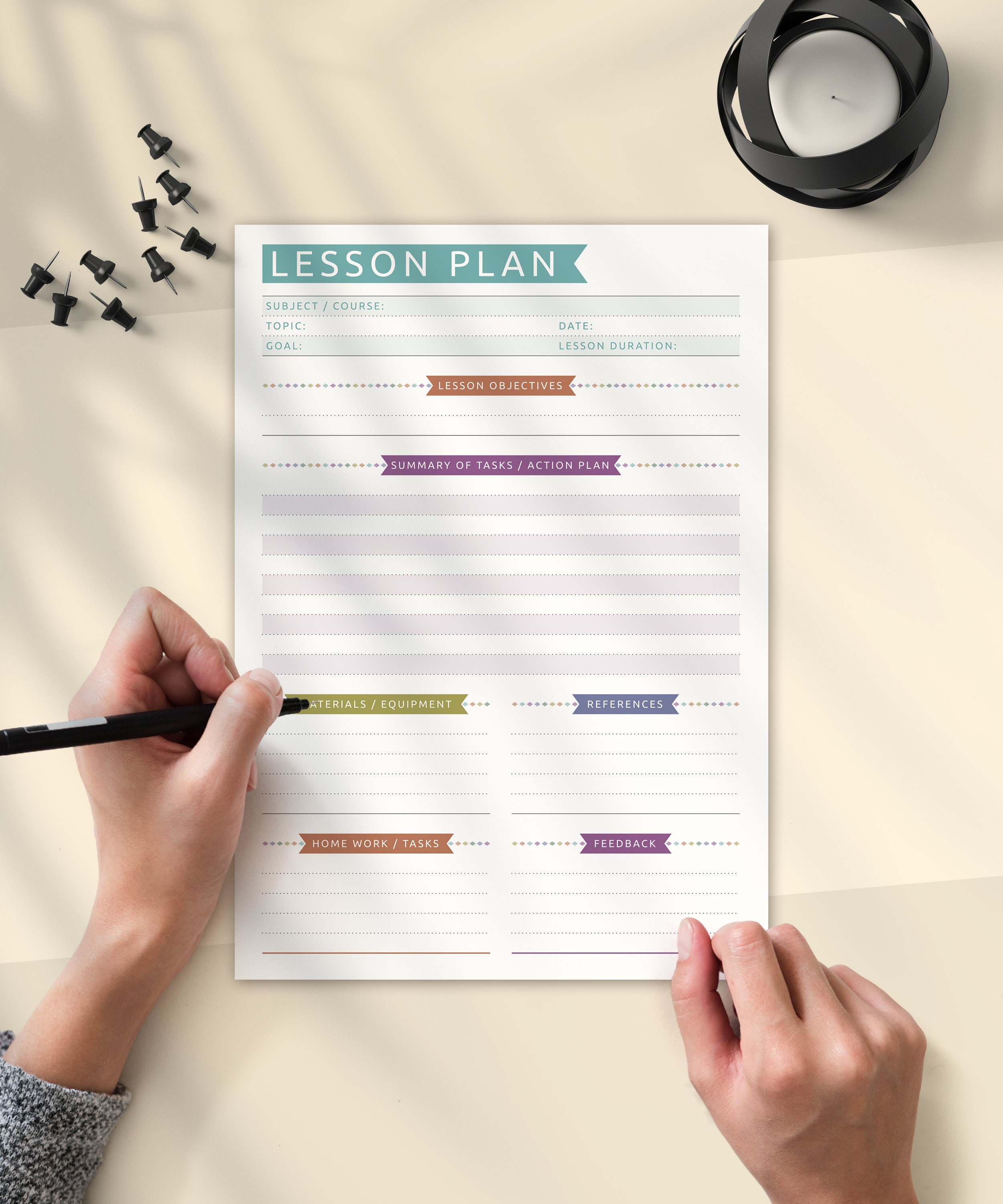 Teacher Lesson Plan Template Printable Lesson Planner Lesson - Etsy Canada