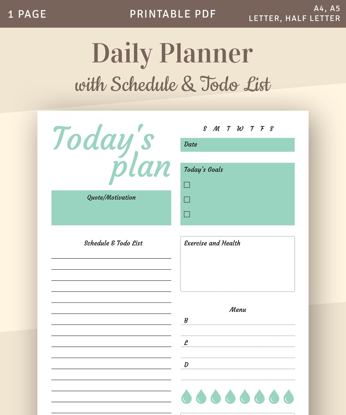 Daily Planner With Schedule & to Do List Template Planner - Etsy