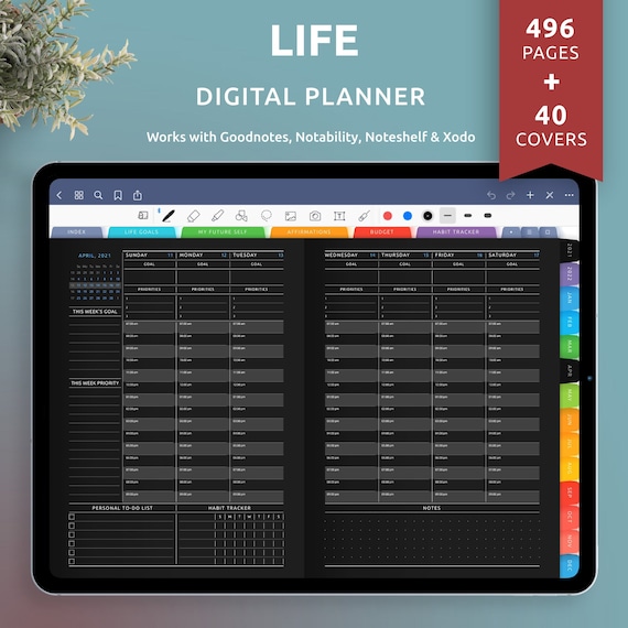 Life Digital Planner for Ipad / Android Tablet Digital - Etsy