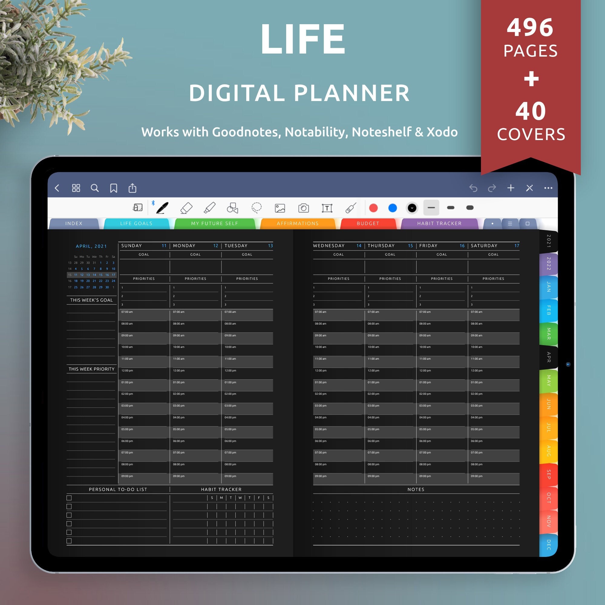 Life Digital Planner for Ipad / Android Tablet Digital - Etsy