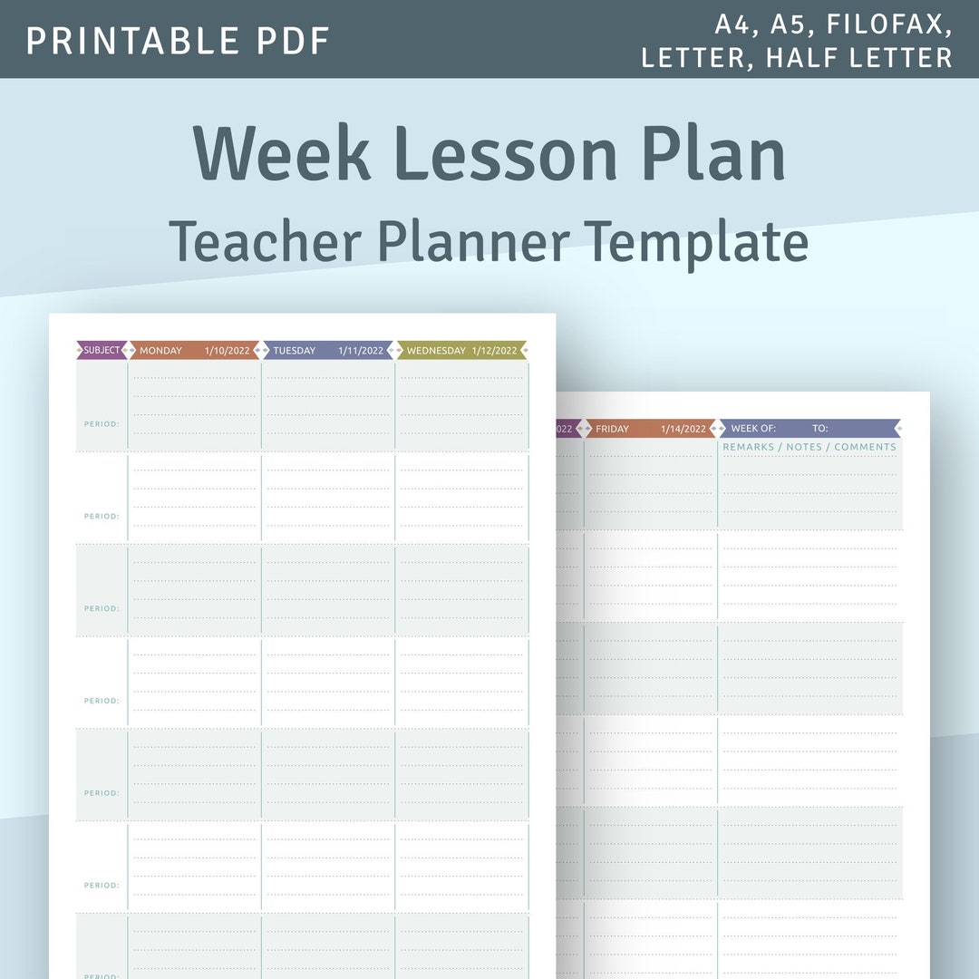 Weekly Lesson Plan Template, Dated 2024 Teacher Lesson Planner, Lesson ...