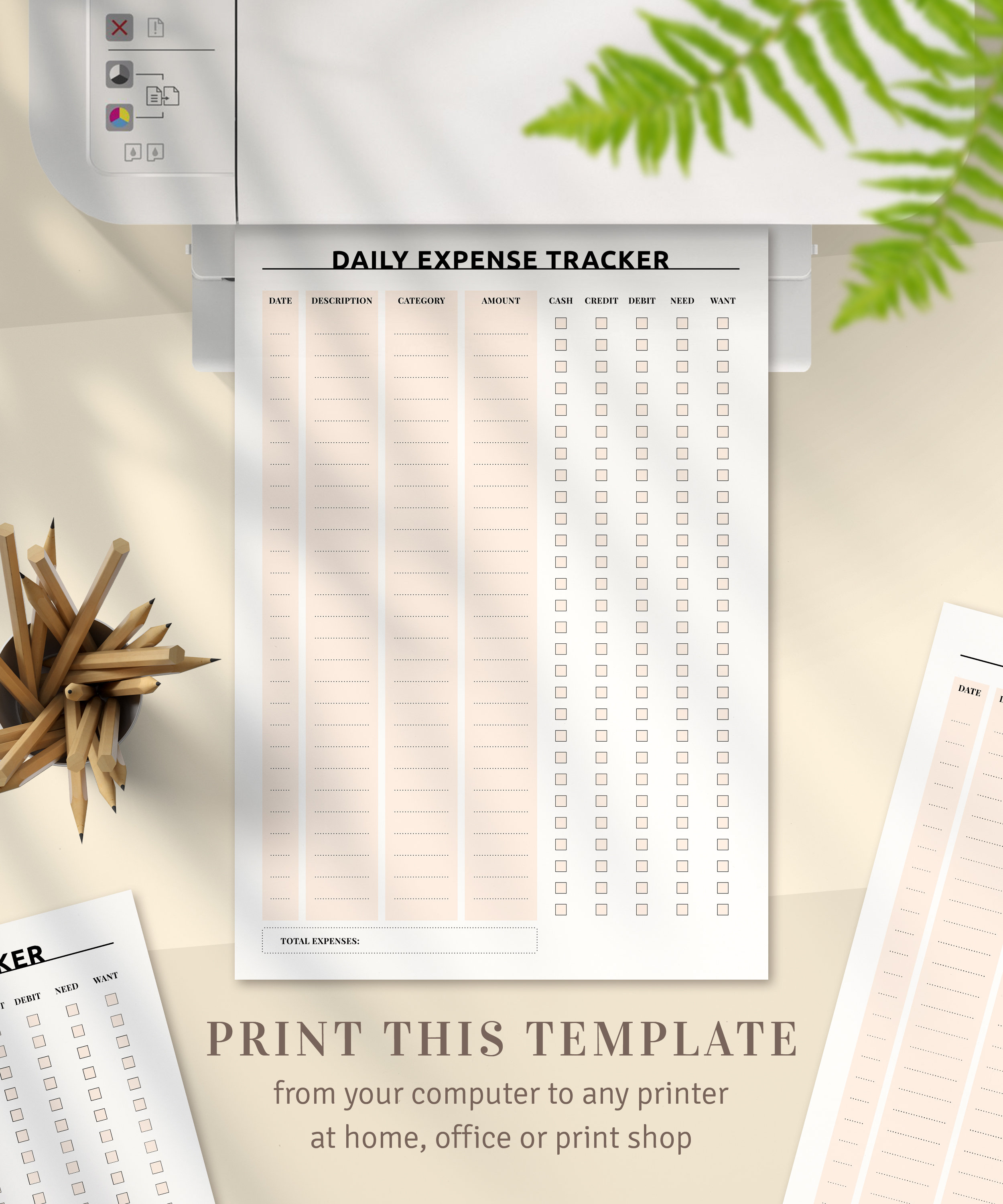 Personal Daily Expense Tracker, Budget Planner Template, Instant ...