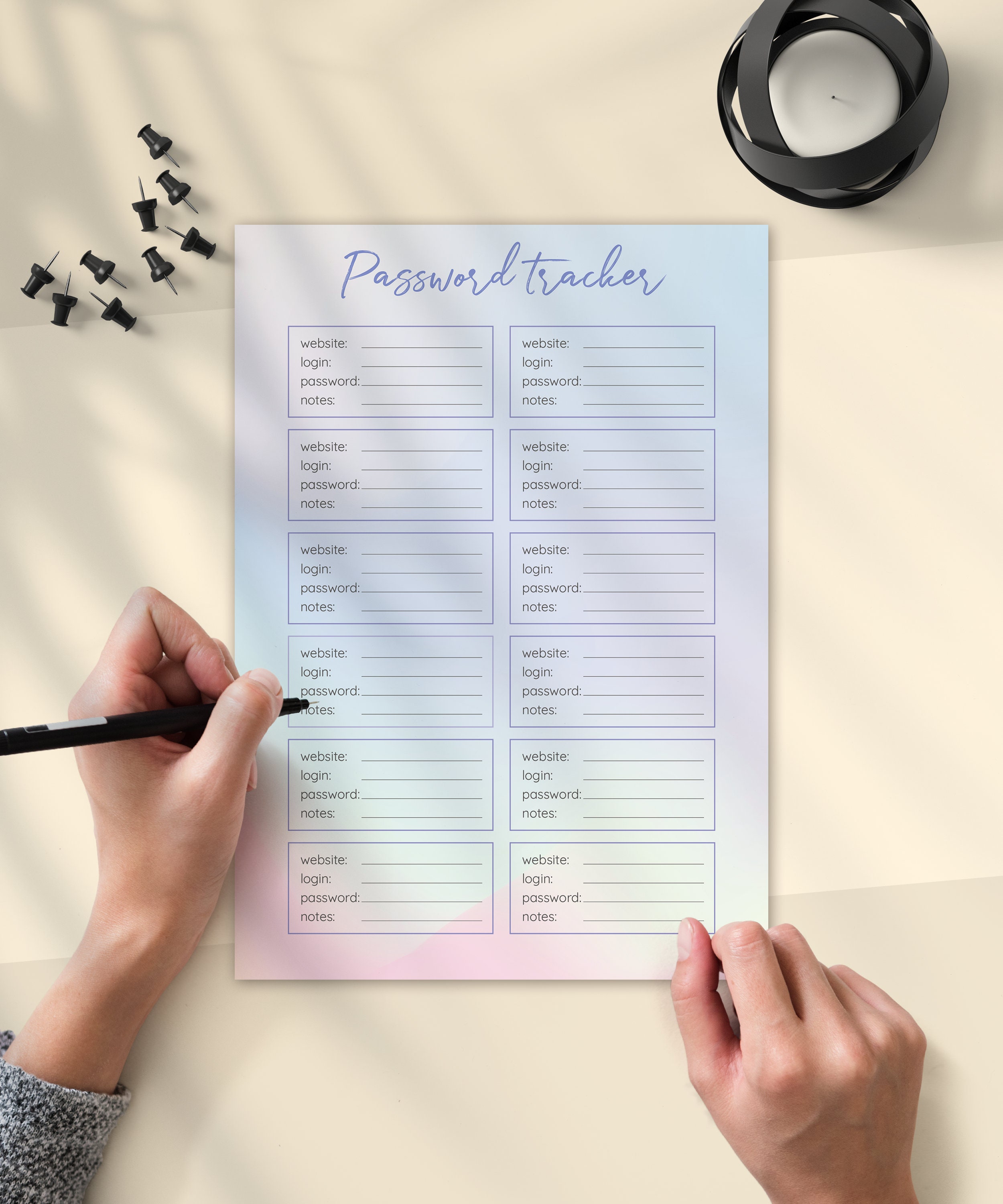 Password Journal Printable Page Password Tracker Template - Etsy