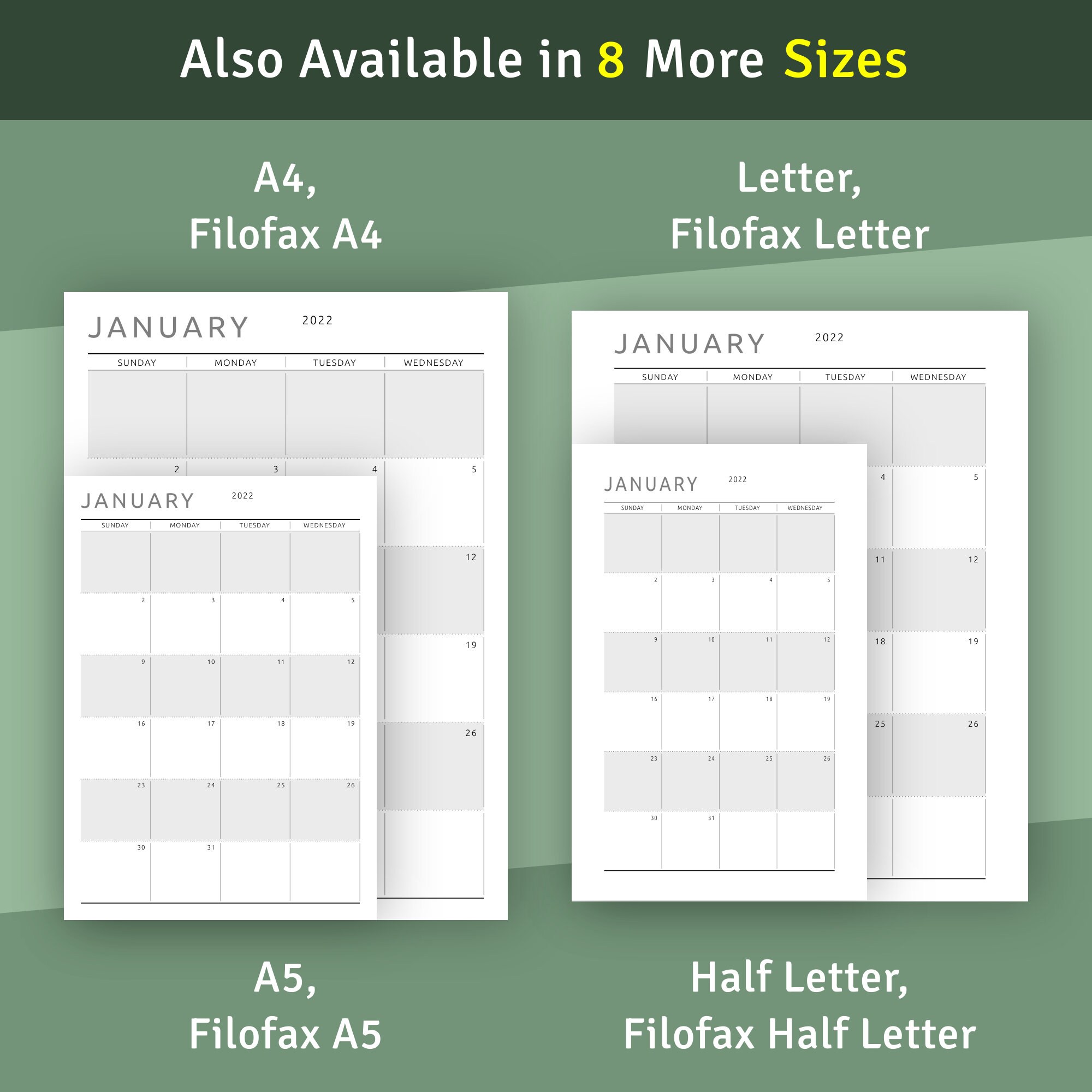 Minimalist Monthly Calendar Template for Happy Planner (PDF Pattern) - Etsy